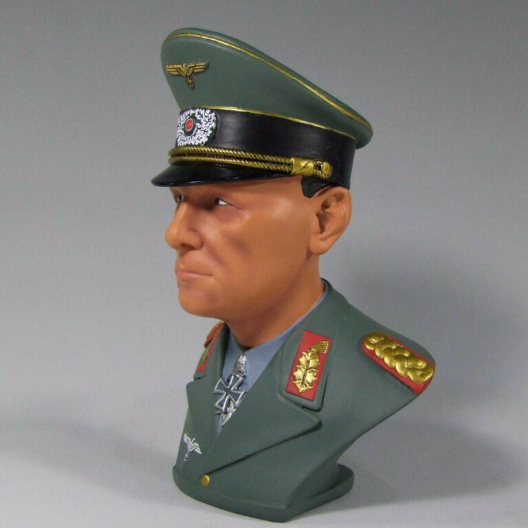 MS001 ww2 German General Erwin Rommel painted Bust statue – Eagle Design